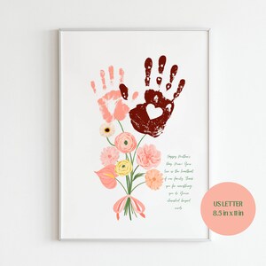 Handprint Flower Art for Mom & Grandma, Mother's Day Handprint, Mother ...
