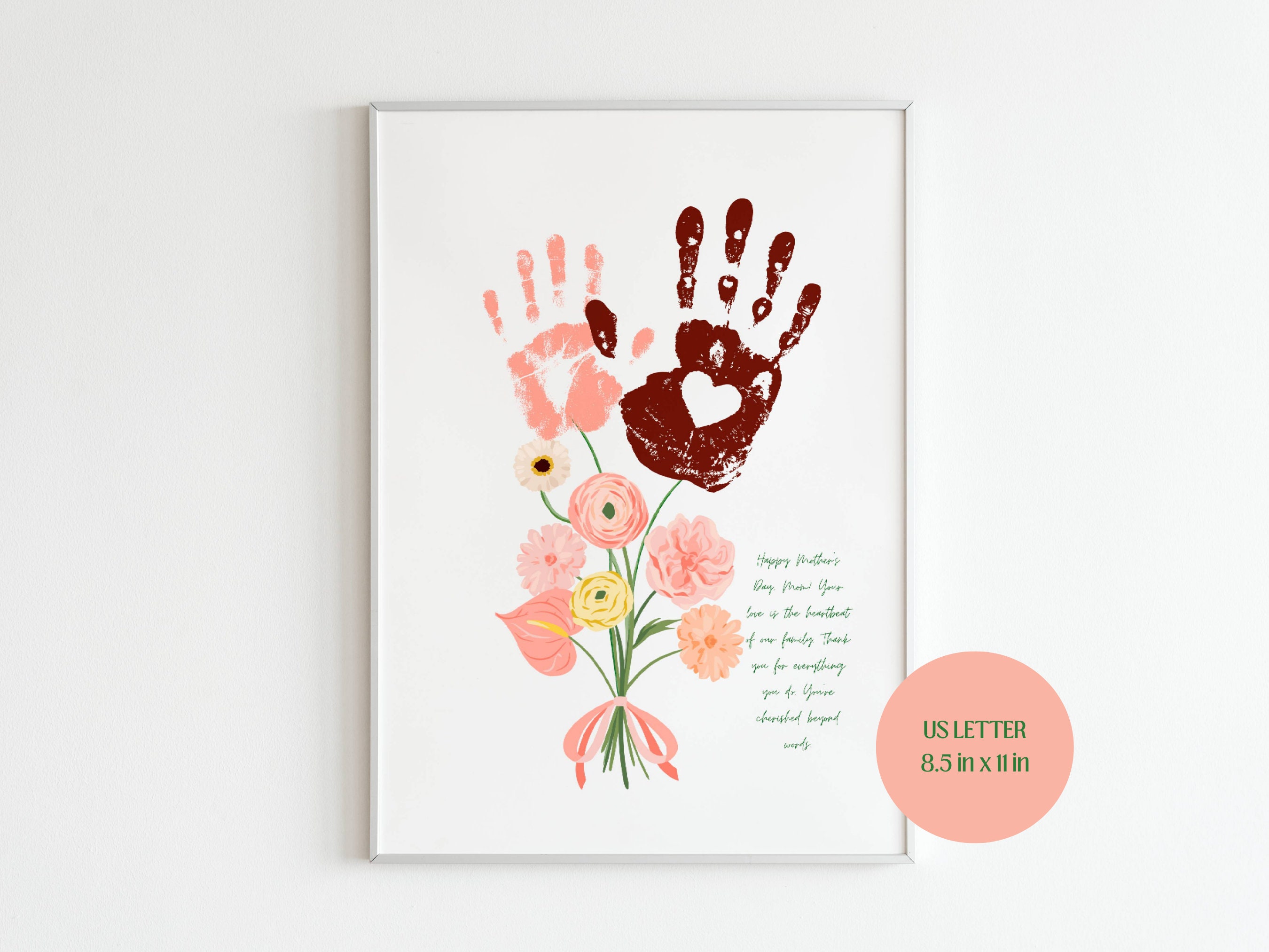 Handprint Flower Art for Mom & Grandma, Mother's Day Handprint, Mother ...