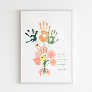 Handprint Flower Art for Mom & Grandma, Mother's Day Handprint, Mother ...