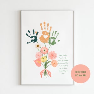 Handprint Flower Art for Mom & Grandma, Mother's Day Handprint, Mother ...