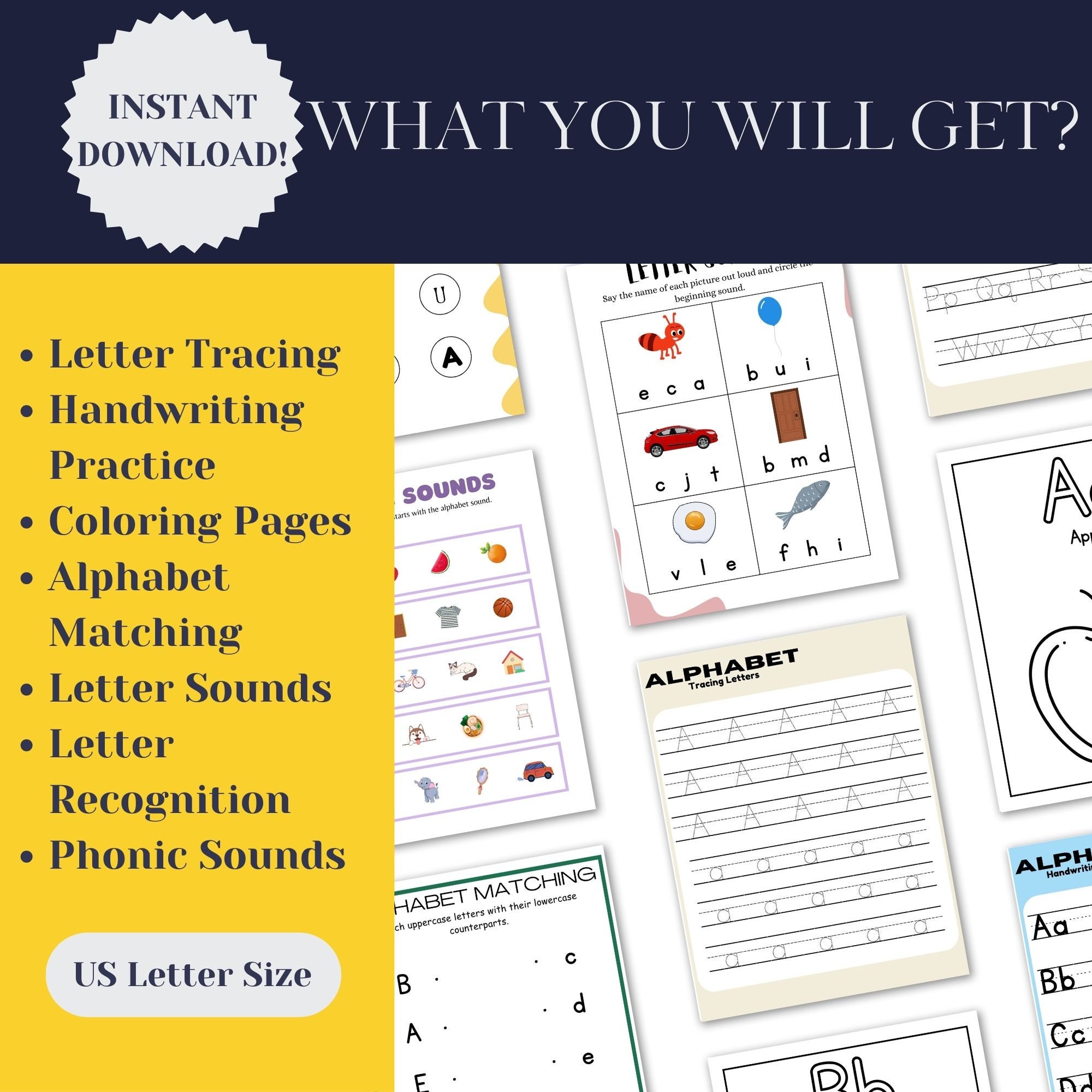 Preschool Worksheet Printables, Children's Activity Sheets, Homeschool ...