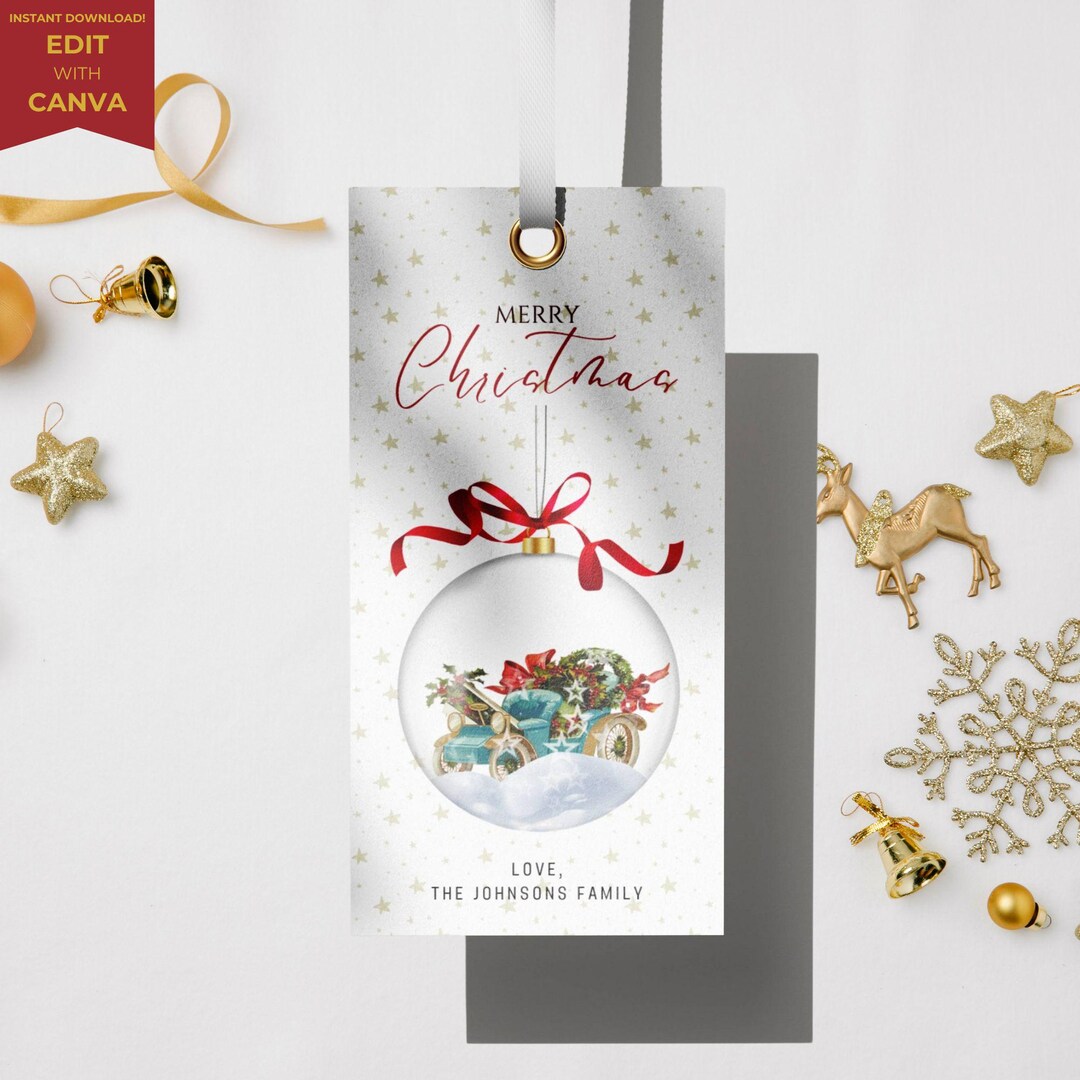 Christmas Bauble Gift Tag, Merry Christmas Gift Tag, Editable Gift Tag ...