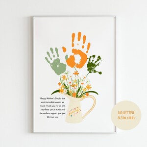 Mother's Day Handprint Craft Flower in Vase, Flower Vase Handprint Art ...