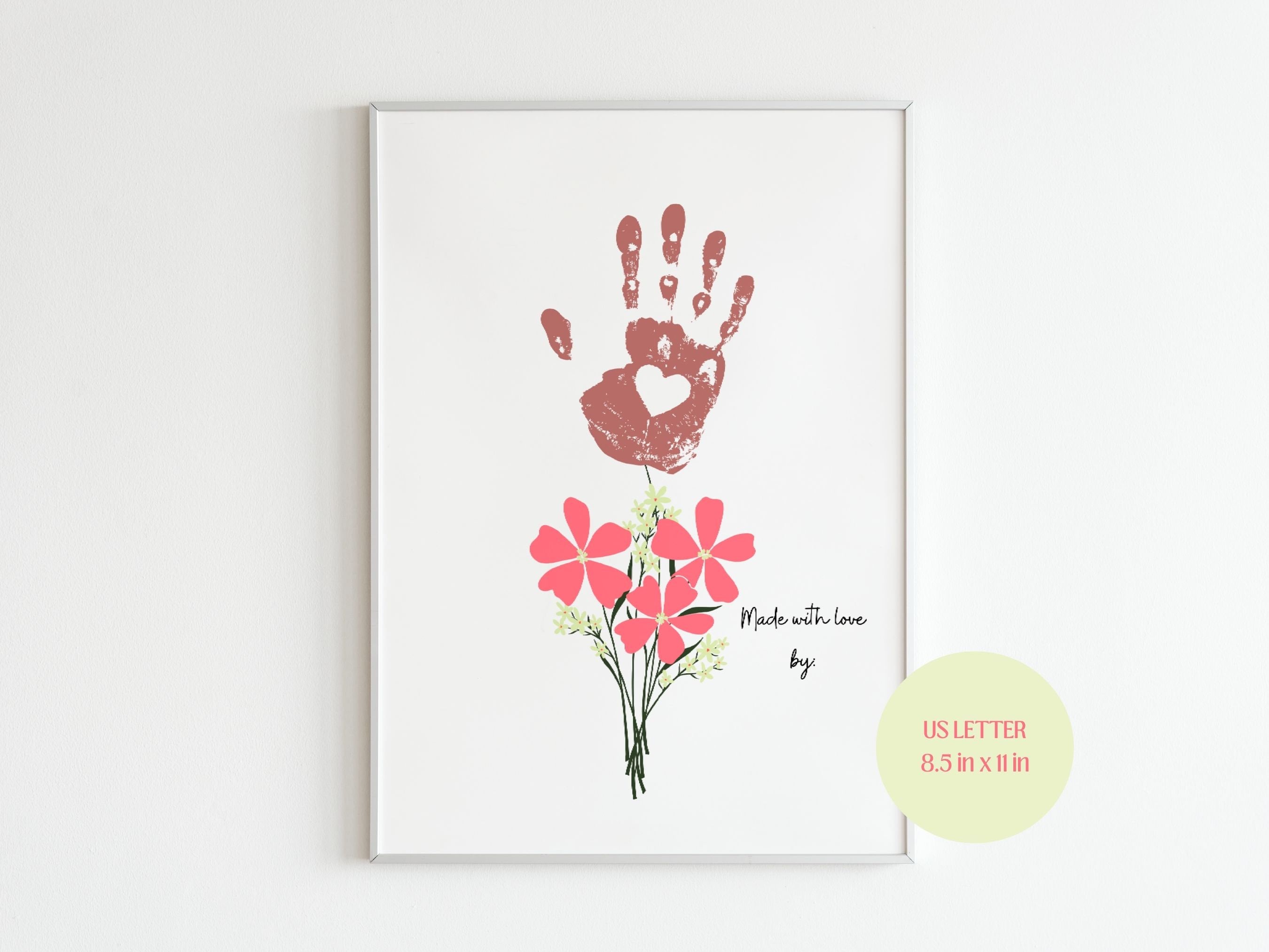 Mom and Grandma Bouquet Handprint Art, Personalized Mum Gift, Mother's ...