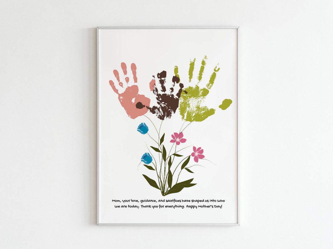 Personalized Family Gift, Mother's Day Craft Handprint Craft, Custom ...