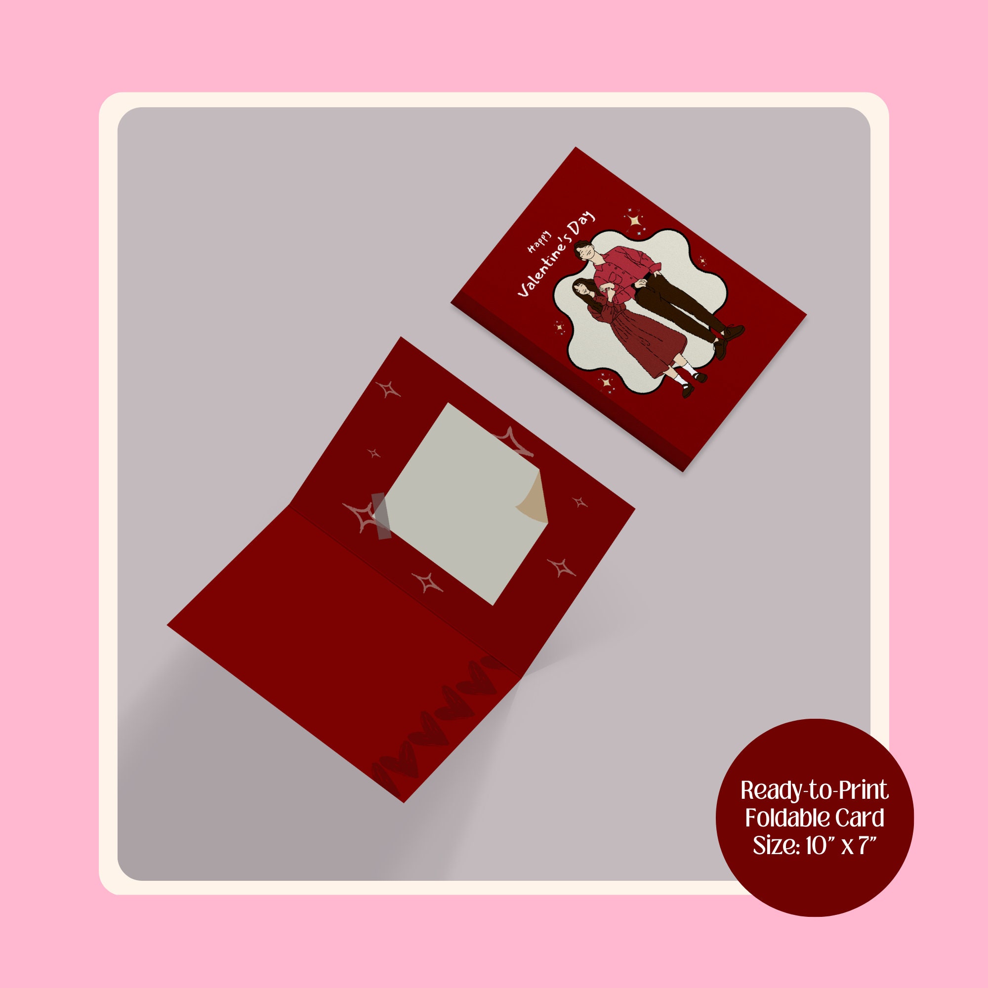 Valentine's Day Foldable Cards, Printable Love Cards for Him and Her ...