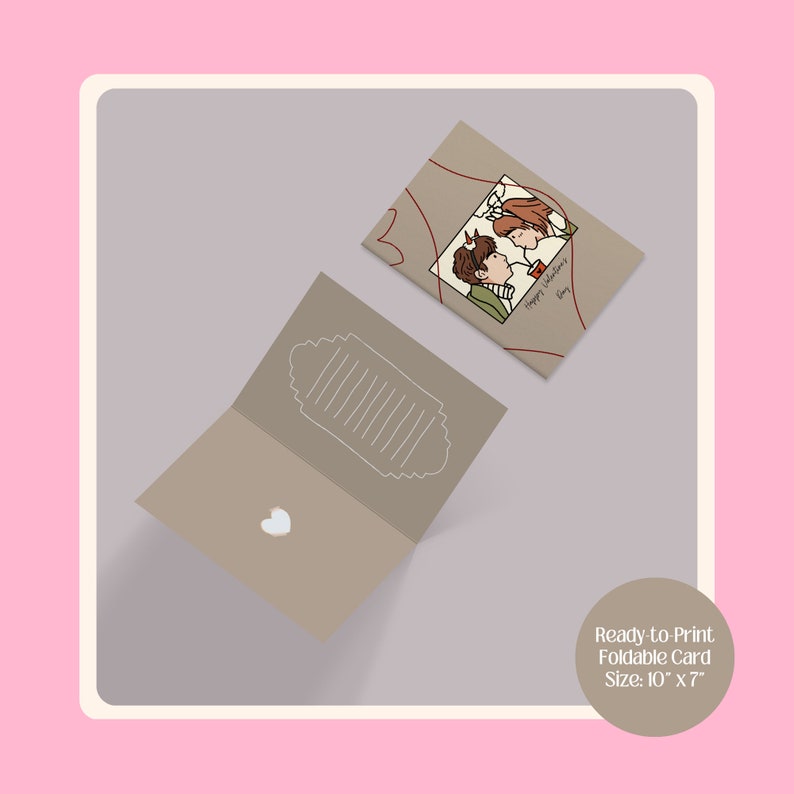 Valentine's Day Foldable Cards, Printable Love Cards for Him and Her ...
