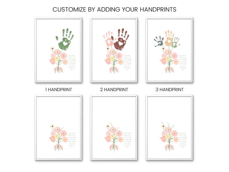Handprint Flower Art for Mom & Grandma, Mother's Day Handprint, Mother ...