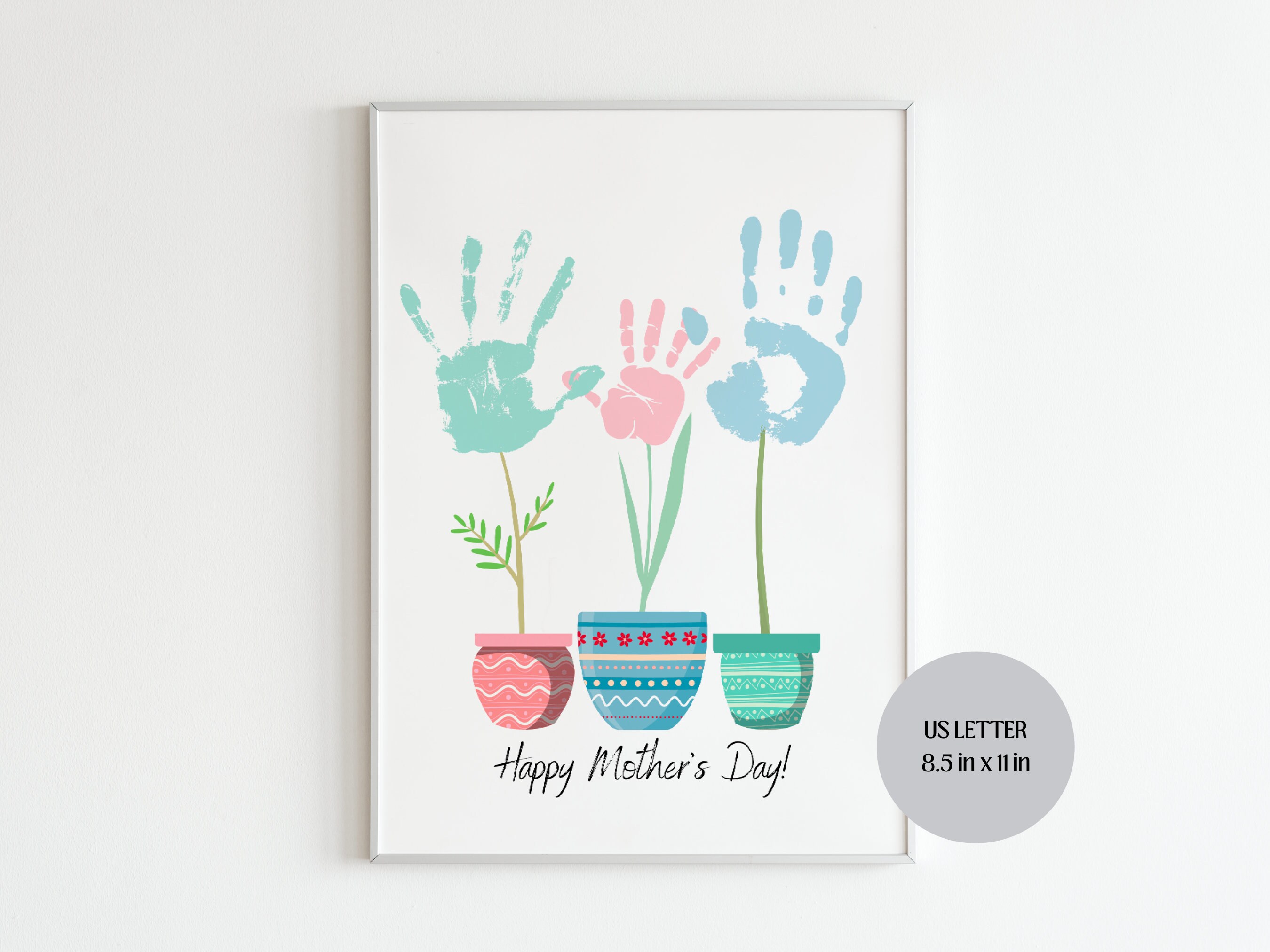 Printable Colorful Handprint, Gift for Mom, Craft From Kids, Motherhood ...