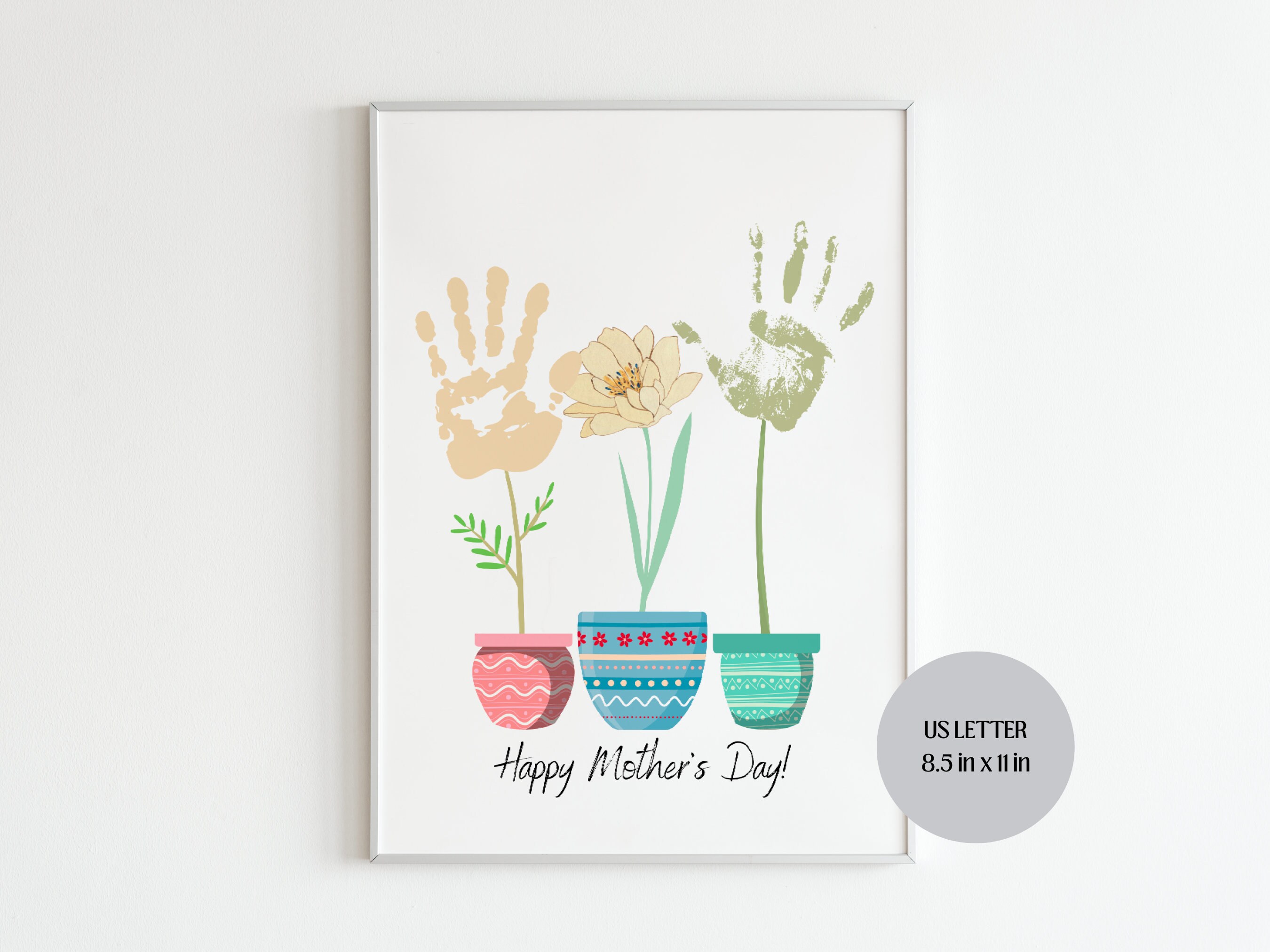 Printable Colorful Handprint, Gift for Mom, Craft From Kids, Motherhood ...