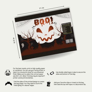 Boo Treat Chip Bag Label Wrapper, Halloween Custom Chip Bag, Chip Bag ...