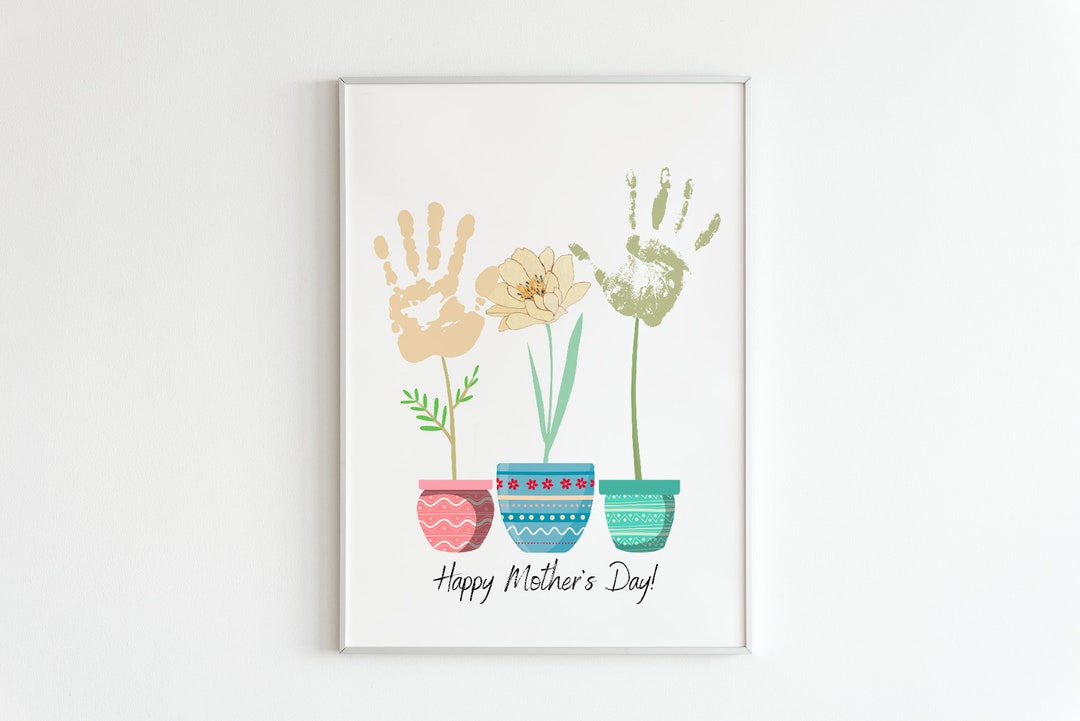 Printable Colorful Handprint, Gift for Mom, Craft From Kids, Motherhood ...