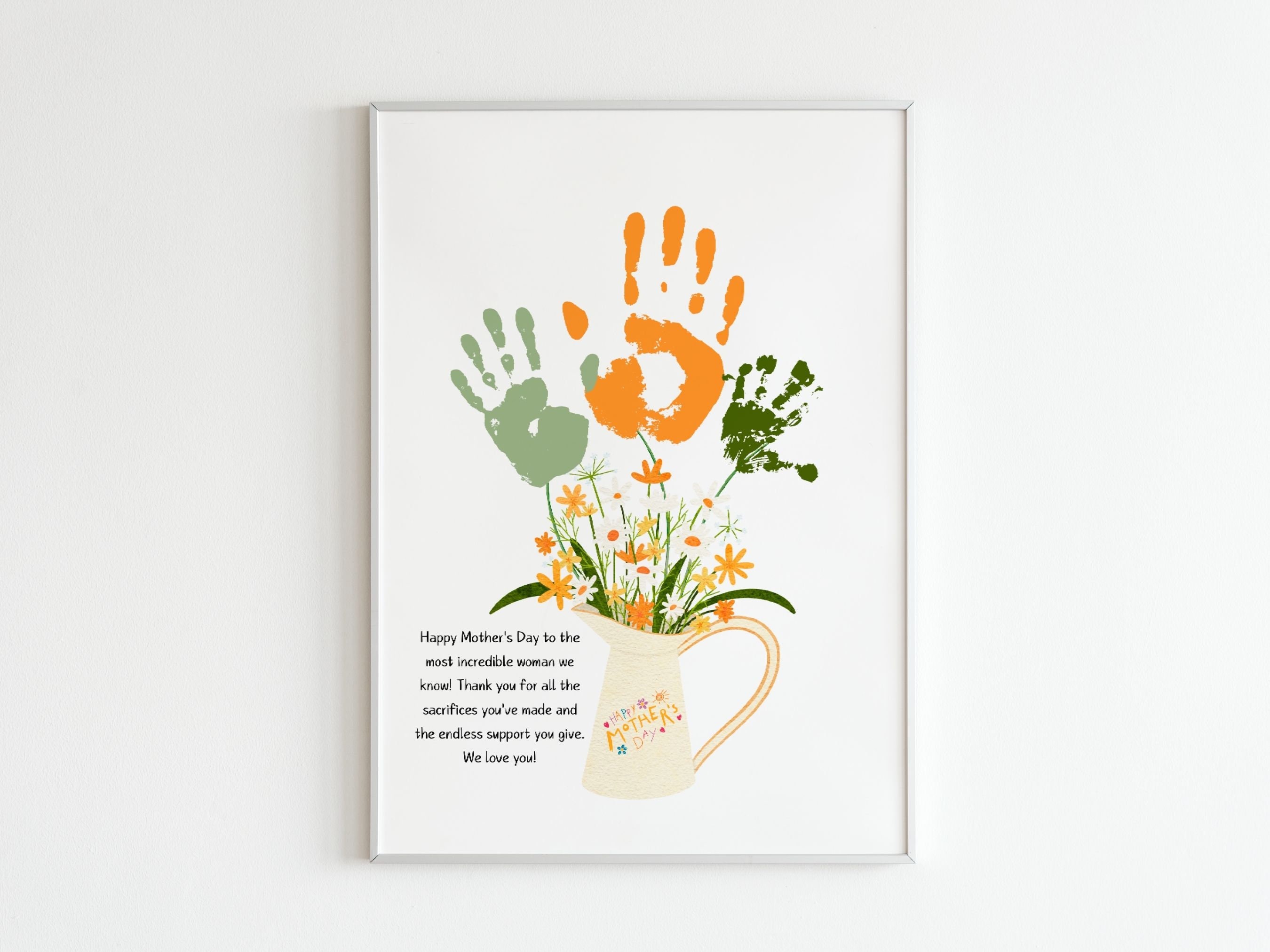Mother's Day Handprint Craft Flower in Vase, Flower Vase Handprint Art ...