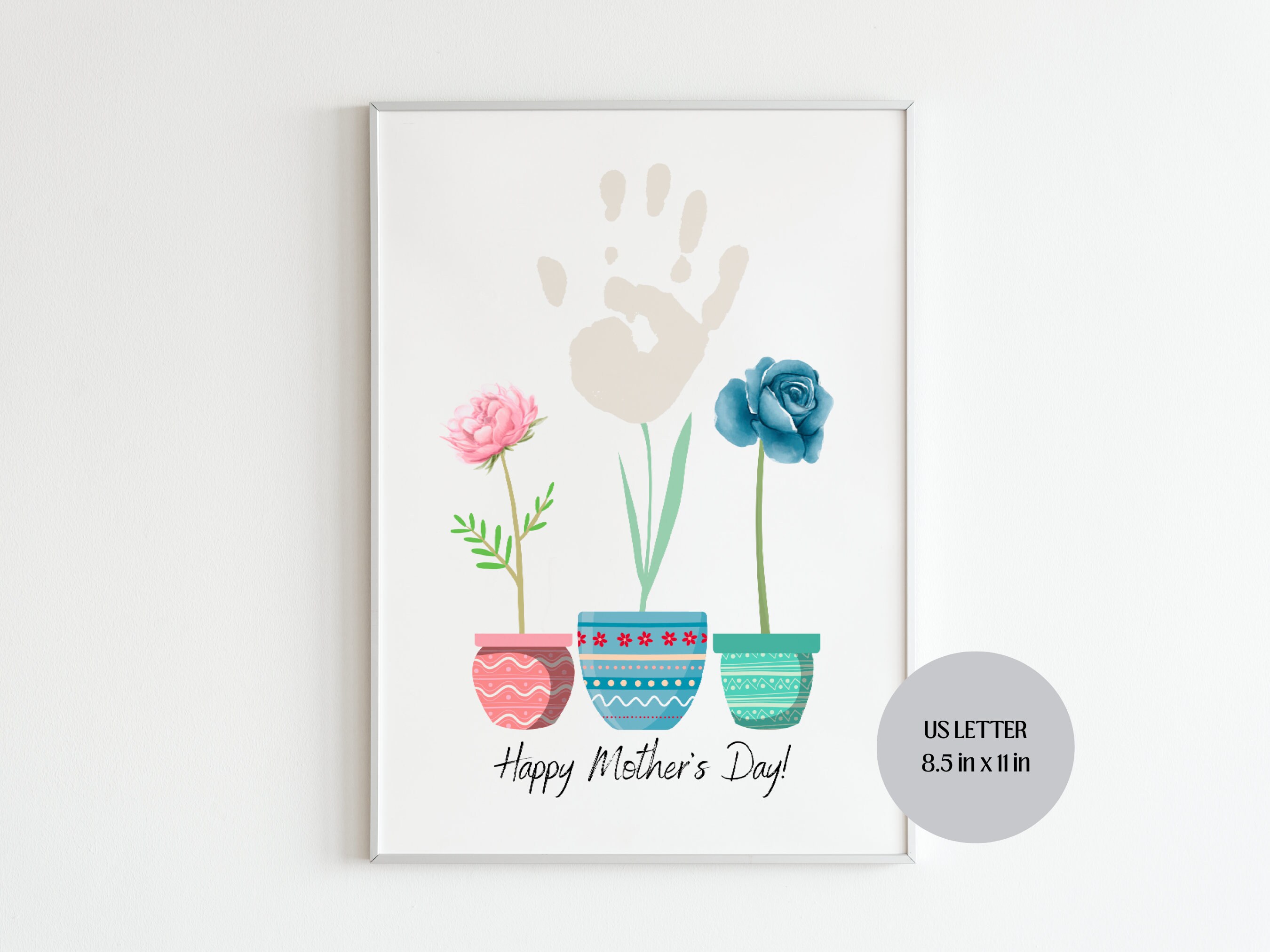 Printable Colorful Handprint, Gift for Mom, Craft From Kids, Motherhood ...