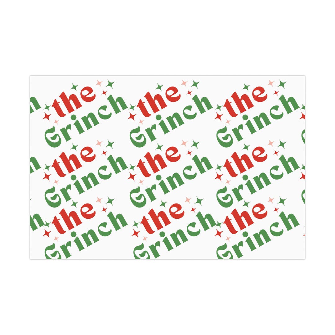 Festive Grinch Gift Wrap Papers, Holiday Wrapping Paper, Christmas Gift ...
