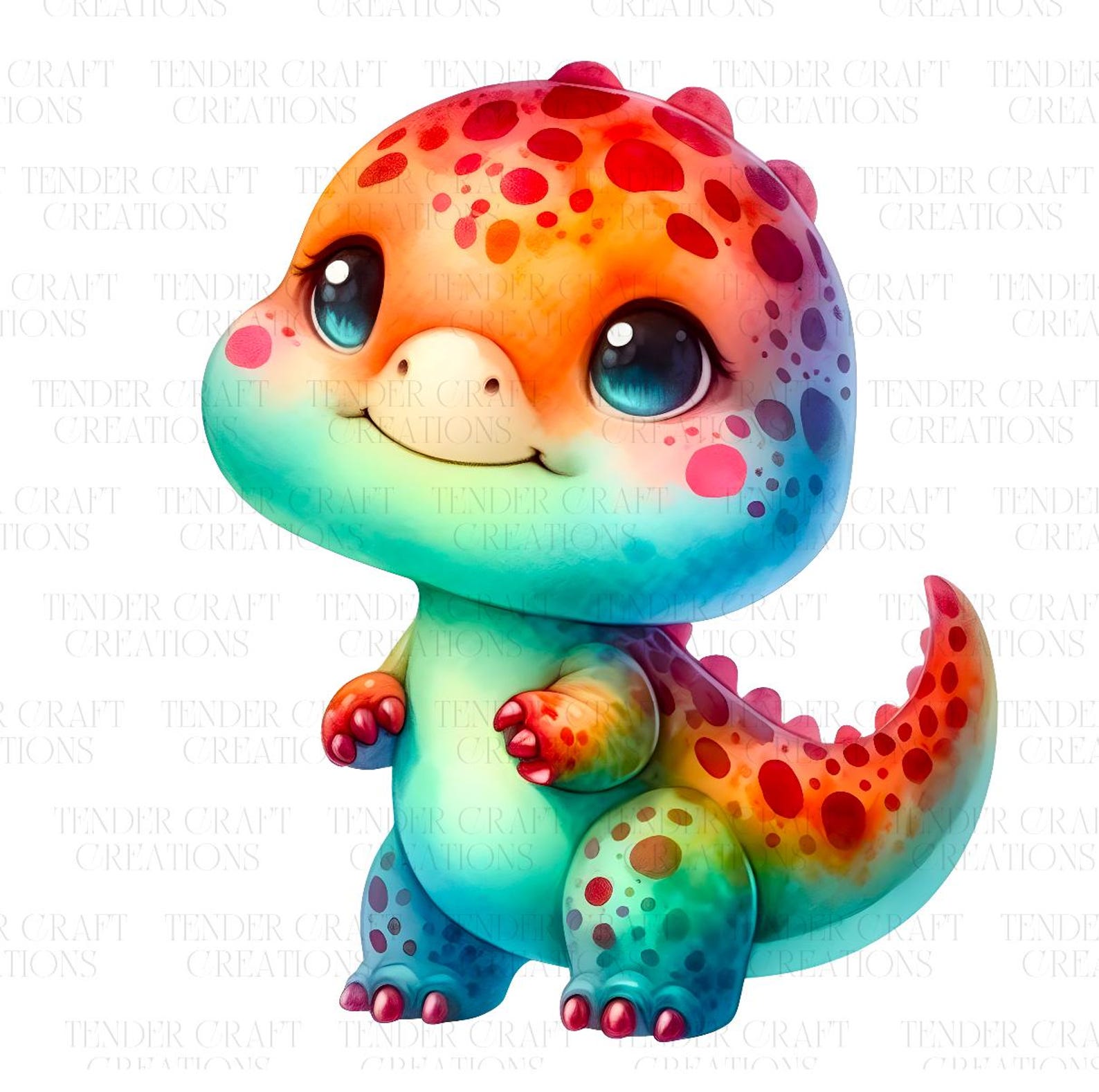 9 Cute Rainbow Dinosaur Clipart, High Quality JPEG, Printable ...