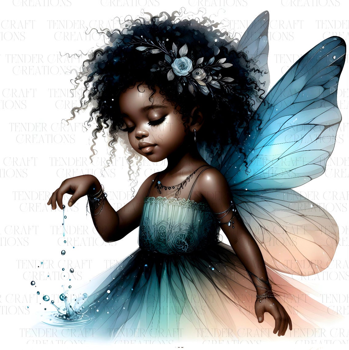 Black Girl Fairies, Fairy Clipart, High Quality JPEG, Printable ...