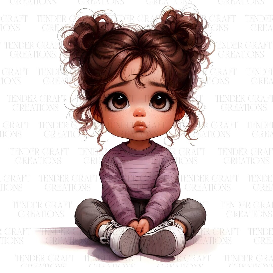 11 Cute Girl Clipart, High Quality JPEG, Printable Watercolour, Digital ...