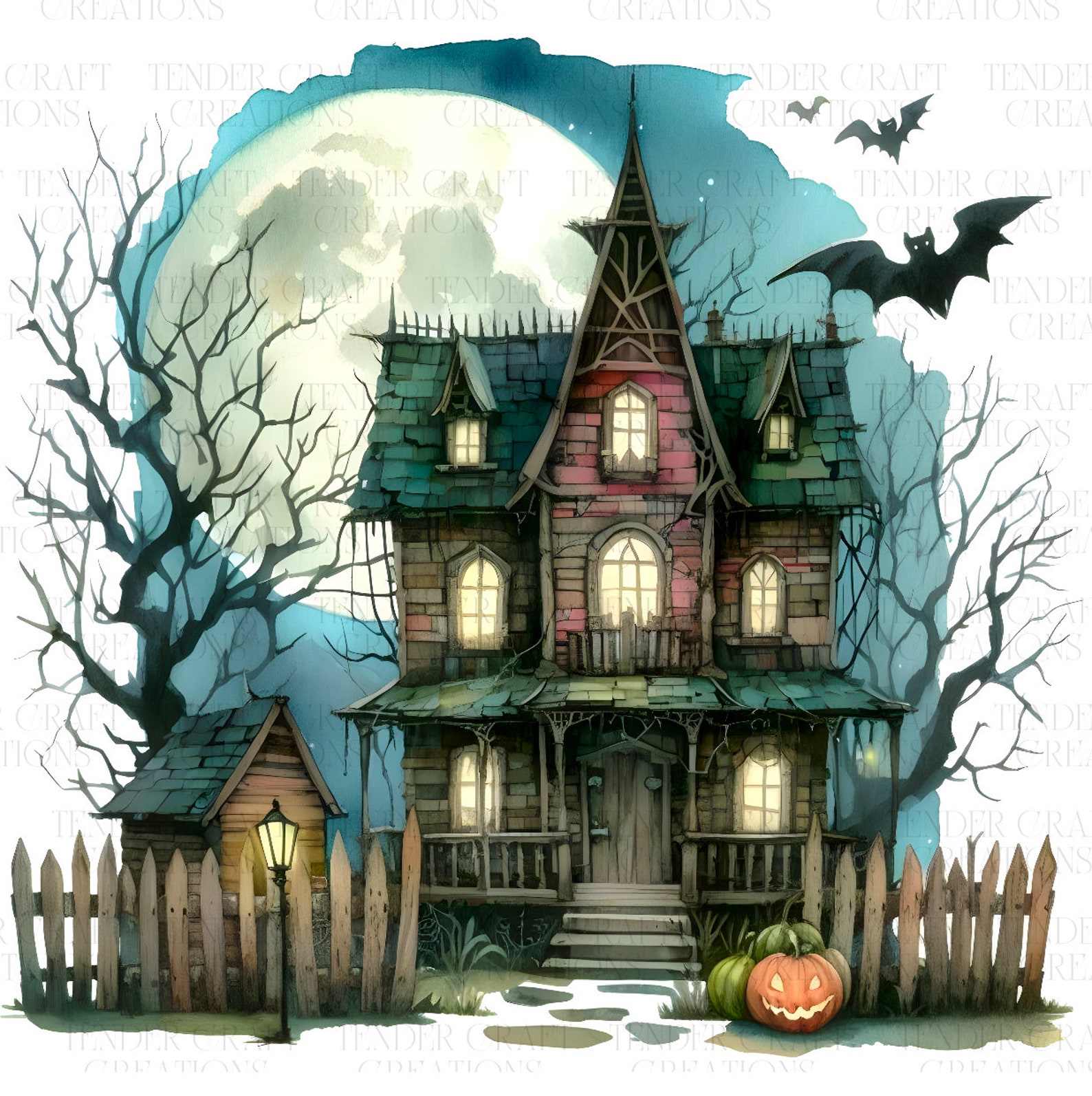 11 Spooky Halloween House Clipart, Haunted, High Quality JPEG ...
