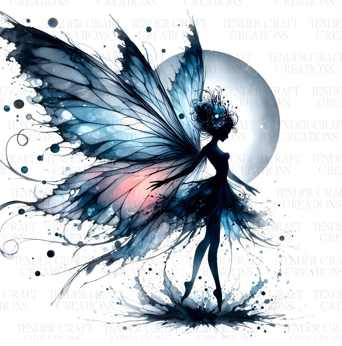11 Black & White Fairy Clipart, Fairies, High Quality JPEG, Printable ...