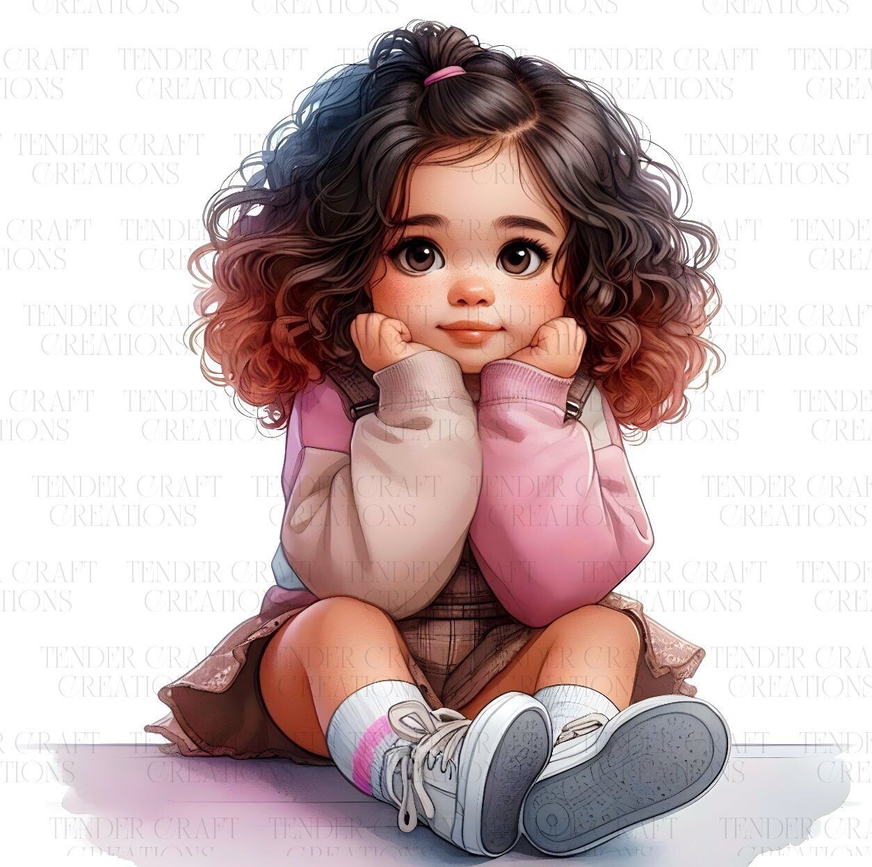 11 Cute Girl Clipart, High Quality JPEG, Printable Watercolour, Digital ...
