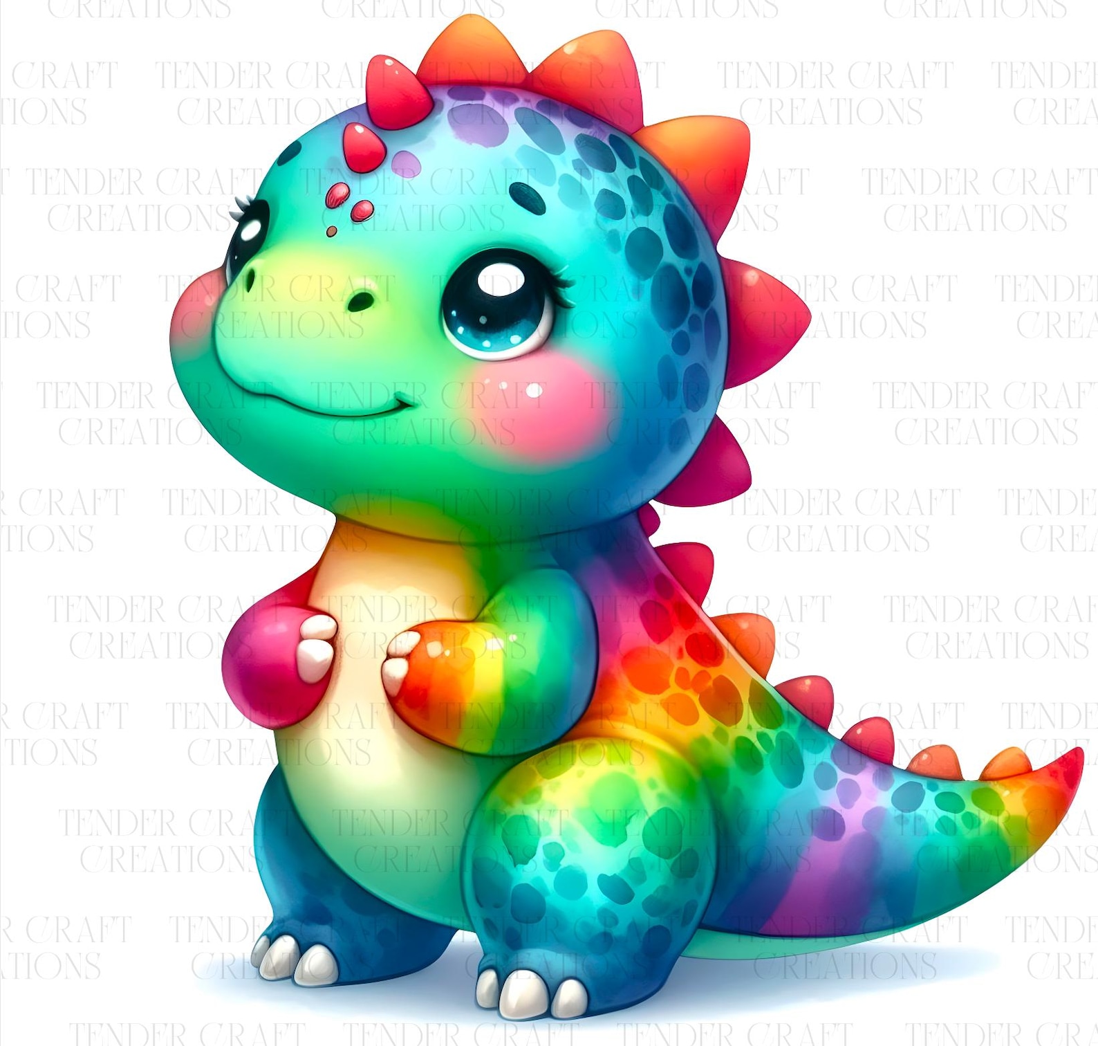 9 Cute Rainbow Dinosaur Clipart, High Quality JPEG, Printable ...