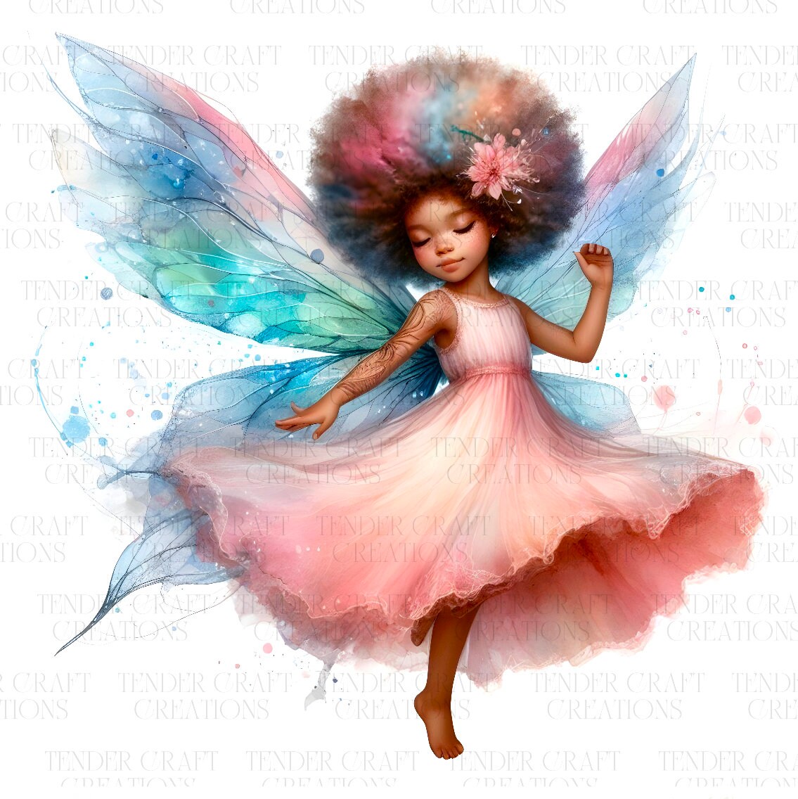 Black Girl Fairies, Fairy Clipart, High Quality JPEG, Printable ...