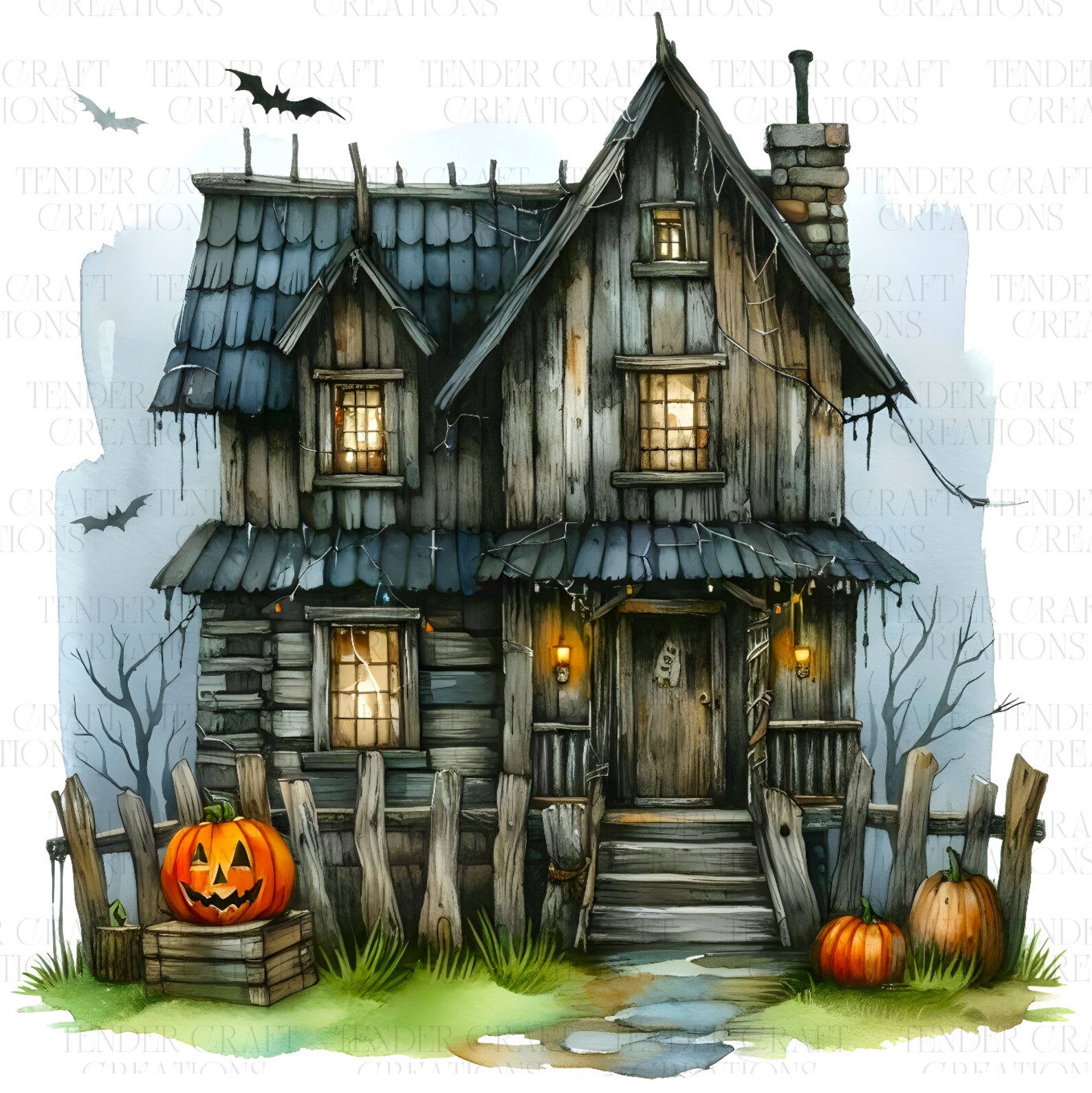 11 Spooky Halloween House Clipart, Haunted, High Quality JPEG ...