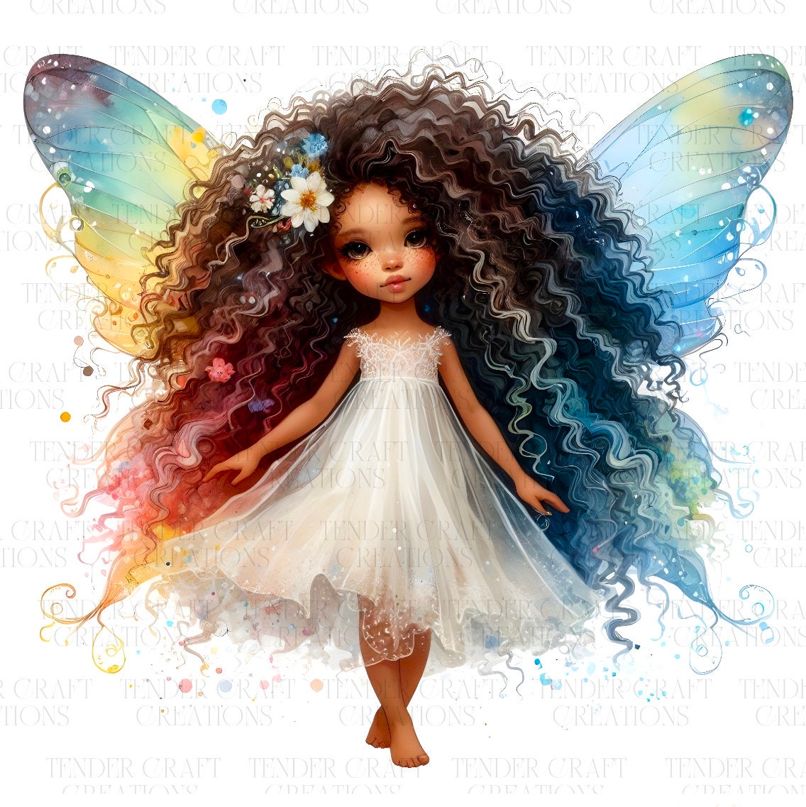 Black Girl Fairies, Fairy Clipart, High Quality JPEG, Printable ...