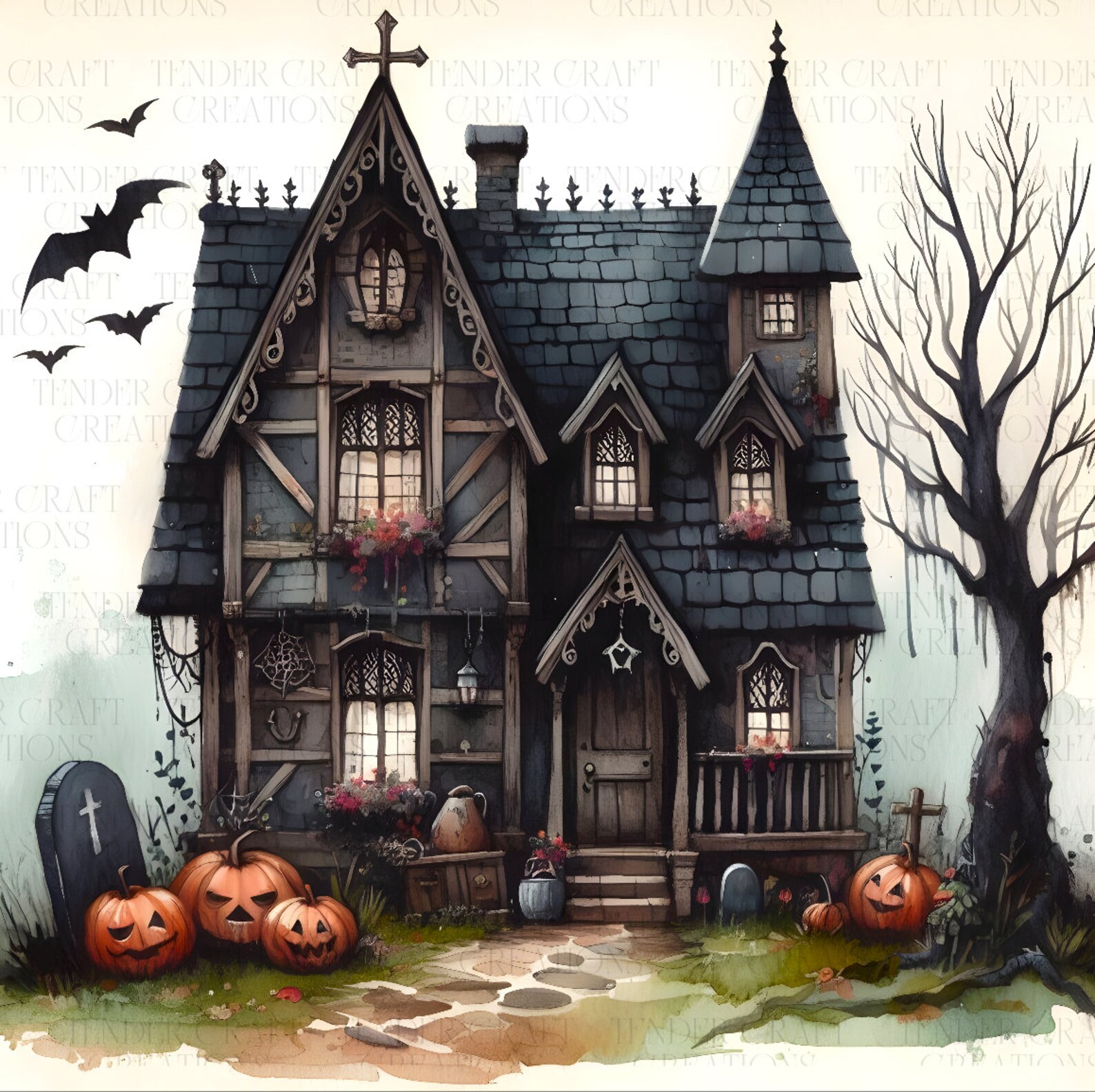 11 Spooky Halloween House Clipart, Haunted, High Quality JPEG ...