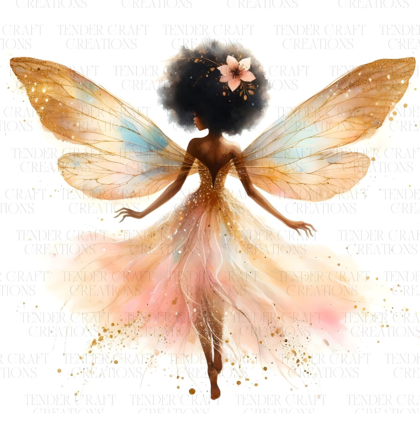 14 Black Fairy Clipart, High Quality JPEG, Printable Watercolour ...