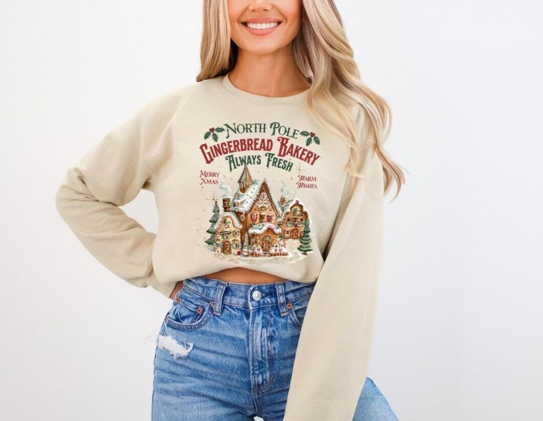 Gingerbread Sweatshirt Gingerbread House Sweater Christmas North Pole ...