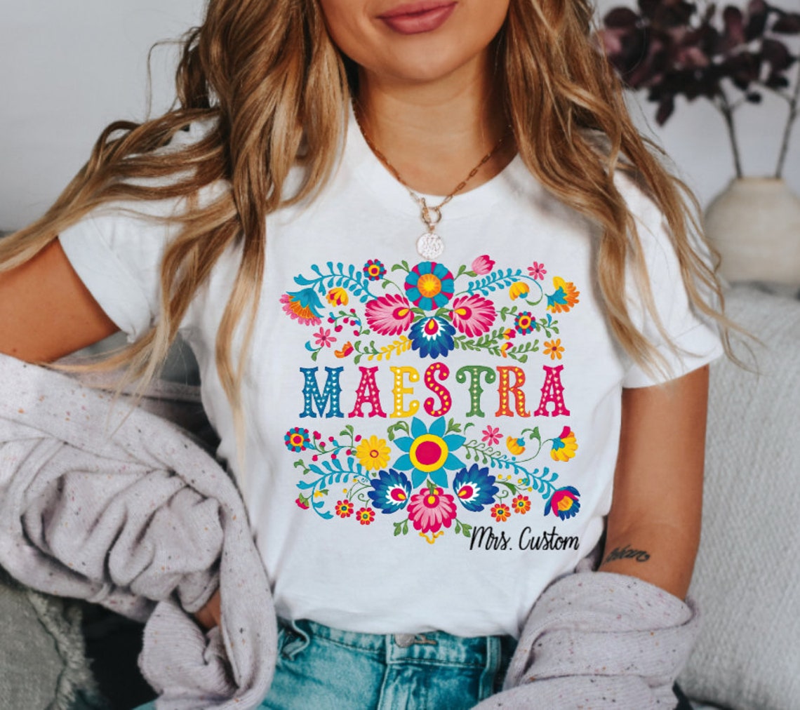 Custom Maestra Shirt Personalized Maestra Gift Back to School Spanish ...