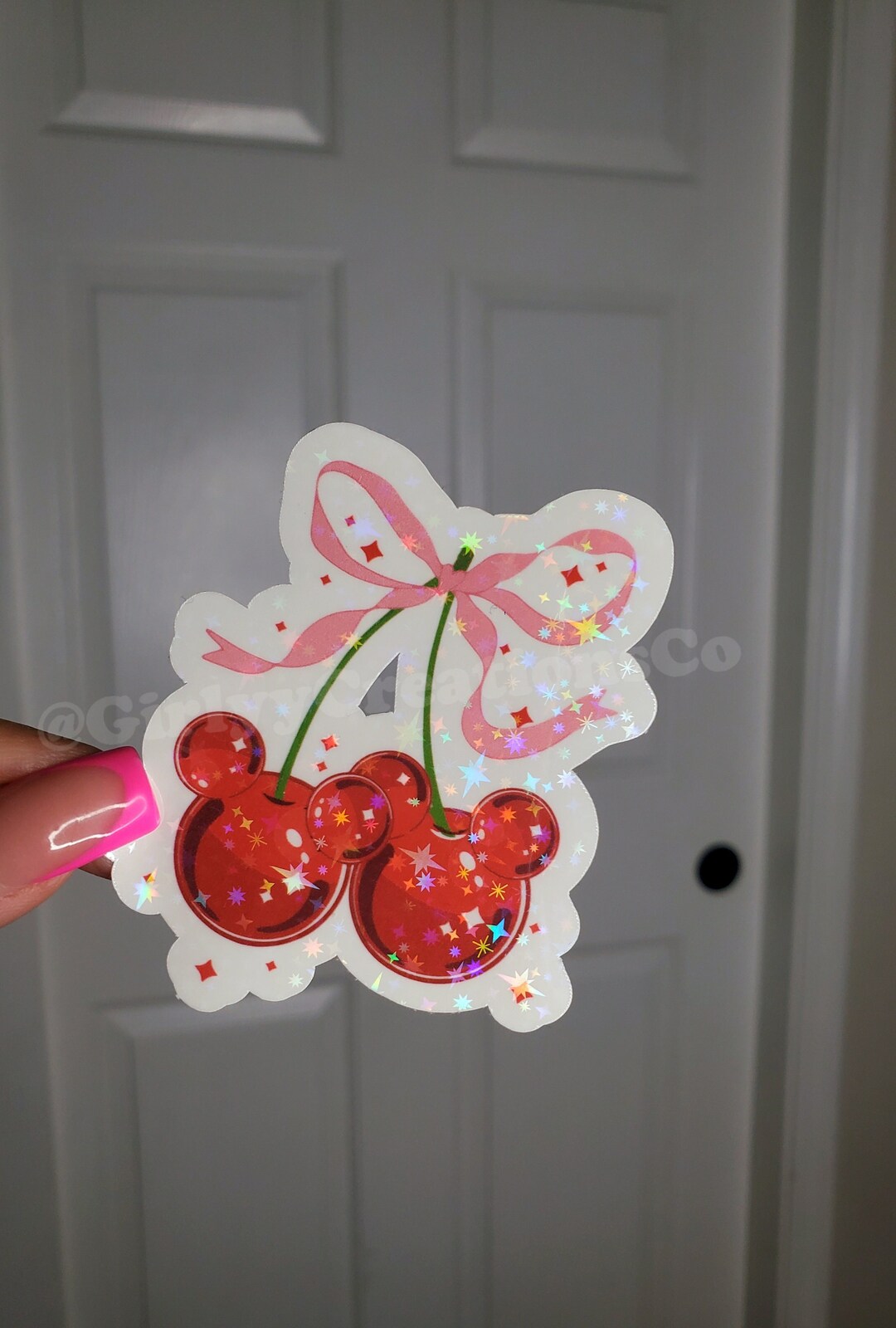 Cherry Mouse Sticker Coquette Cherry Sticker Mouse Ears Sticker ...