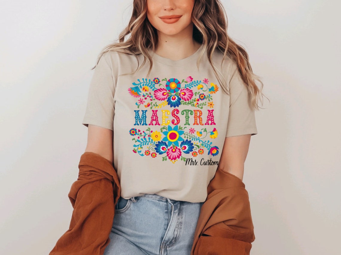 Custom Maestra Shirt Personalized Maestra Gift Back to School Spanish ...