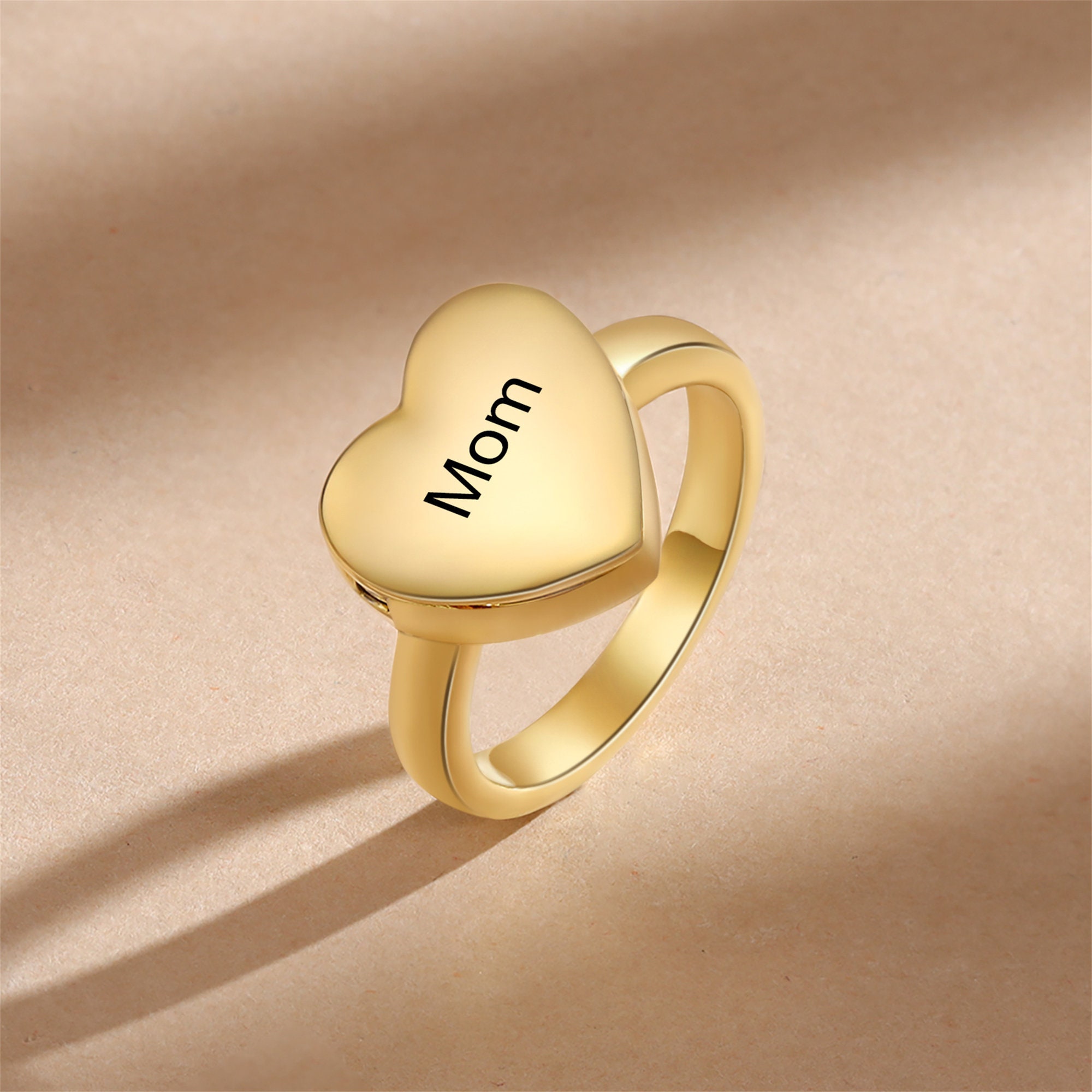Personalized Heart Rings Custom Photo Rings Picture Rings Rings With ...