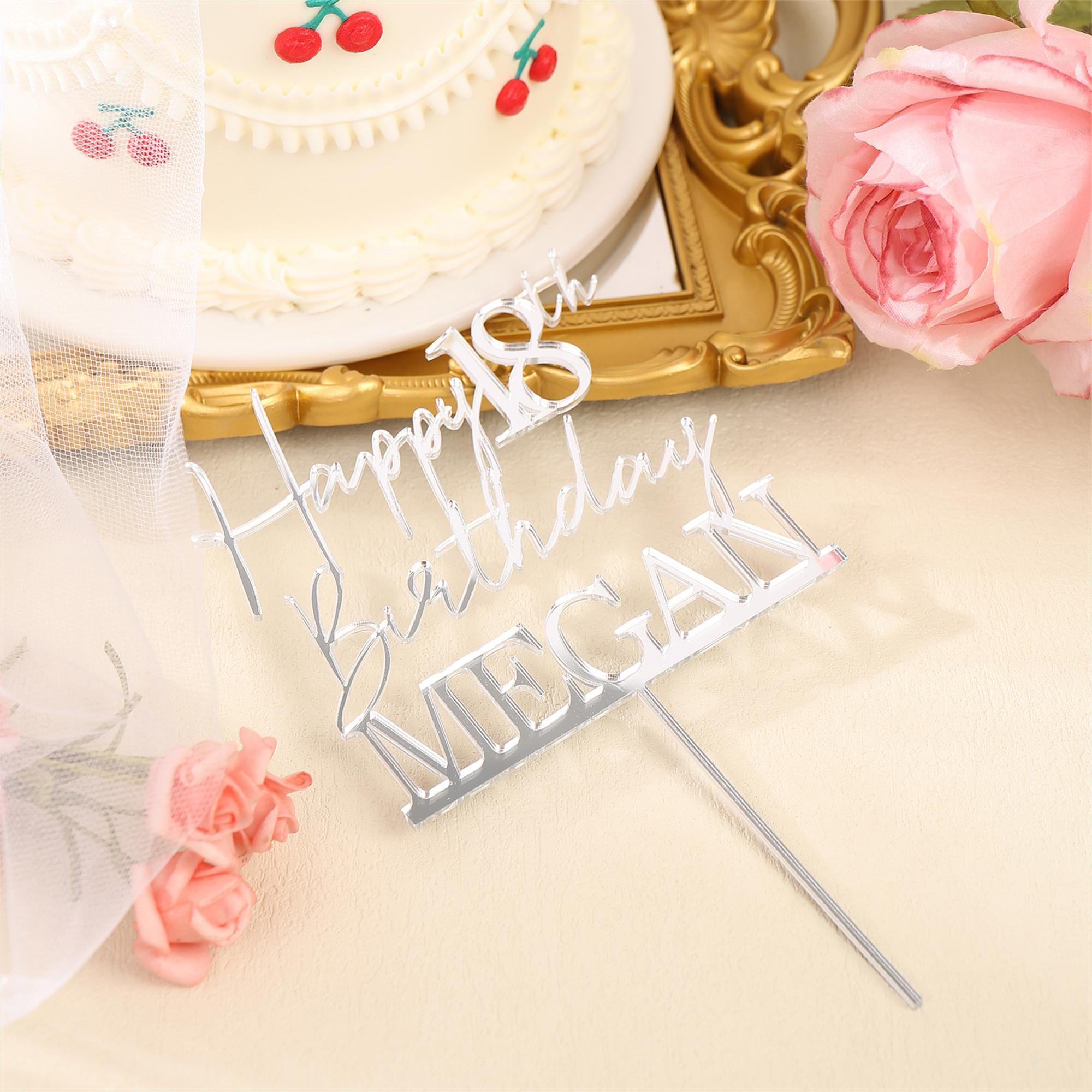 Happy Birthday Cake Topper With Name, Personalized Birthday Cake Topper ...