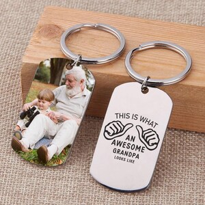 Personalized Grandpa Photo Keyring, Keychain, Personalized Keyring ...