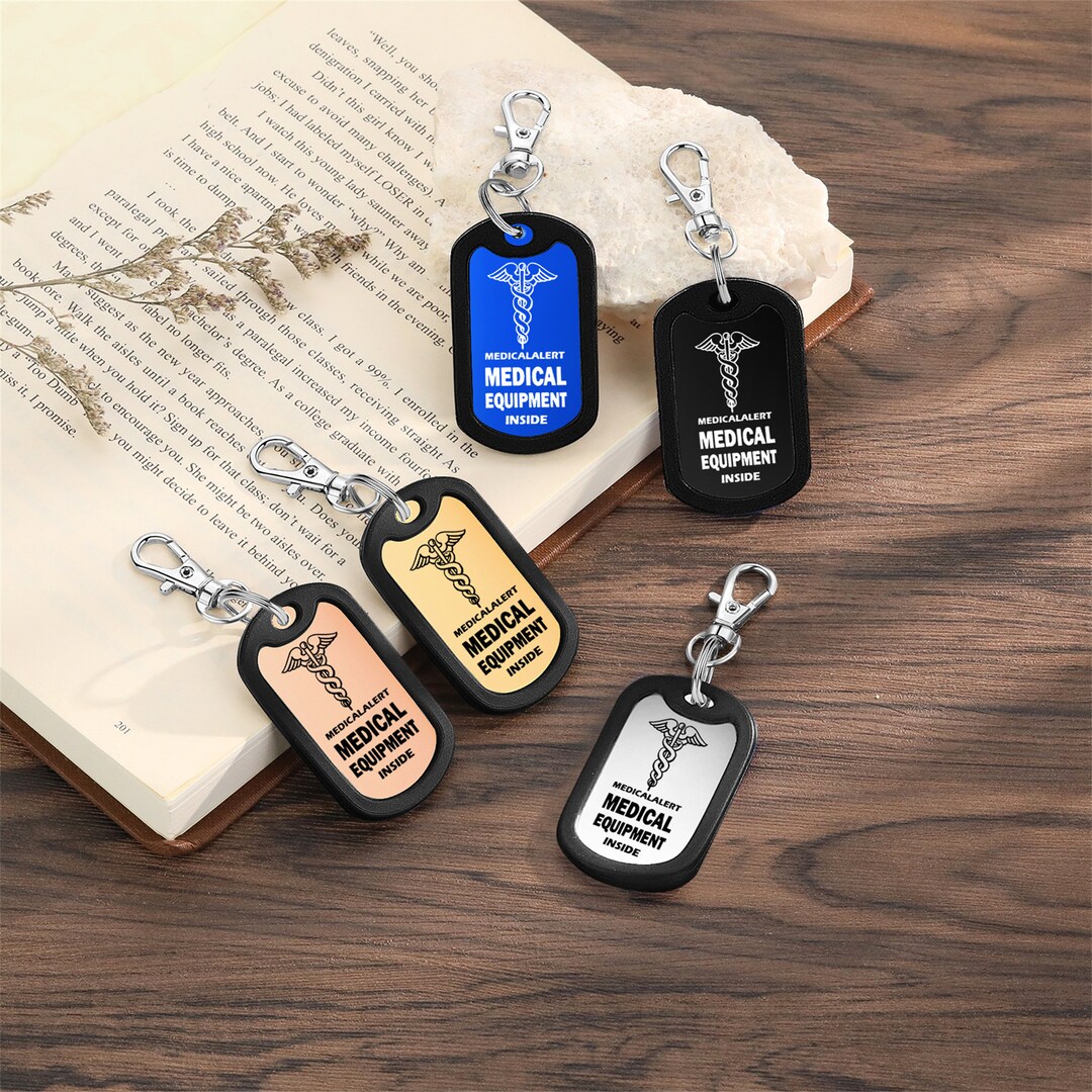 Emergency Medical Alert Custom Stainless Steel Keychain - Medical Alert ...
