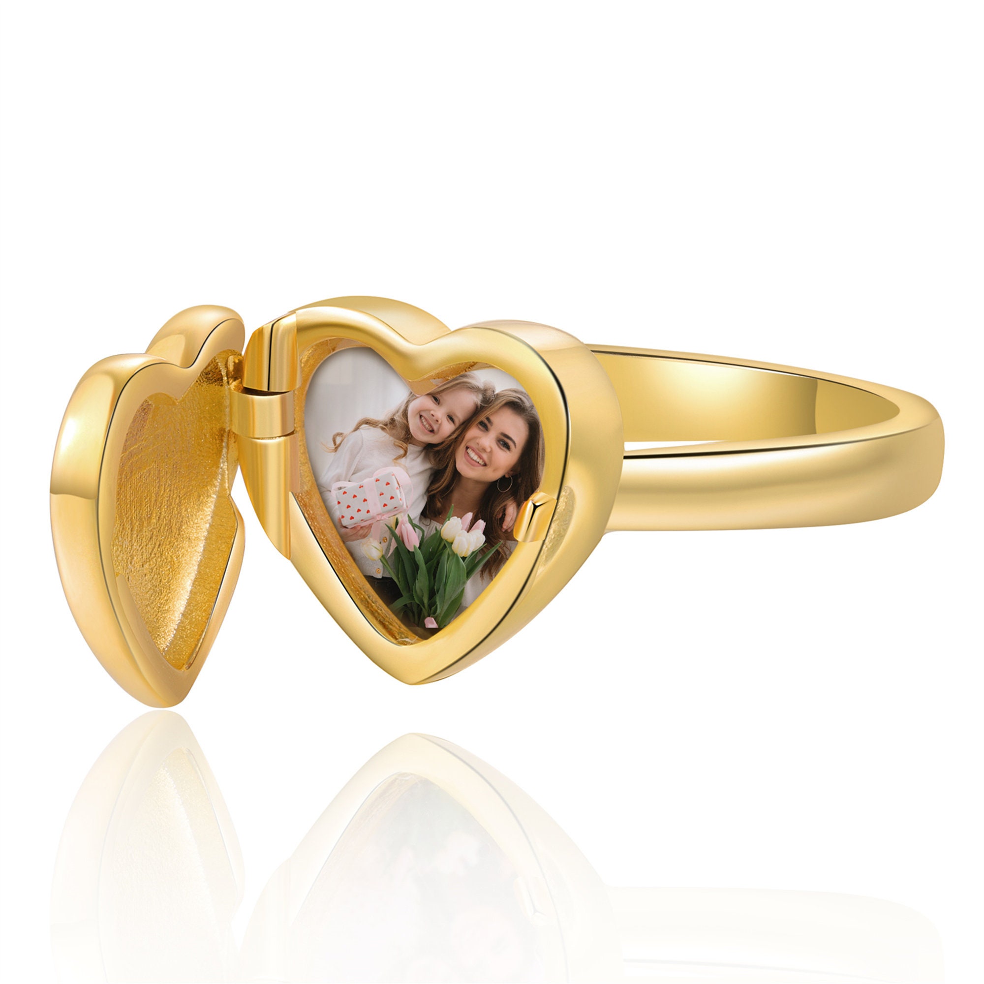 Personalized Heart Rings Custom Photo Rings Picture Rings Rings With ...