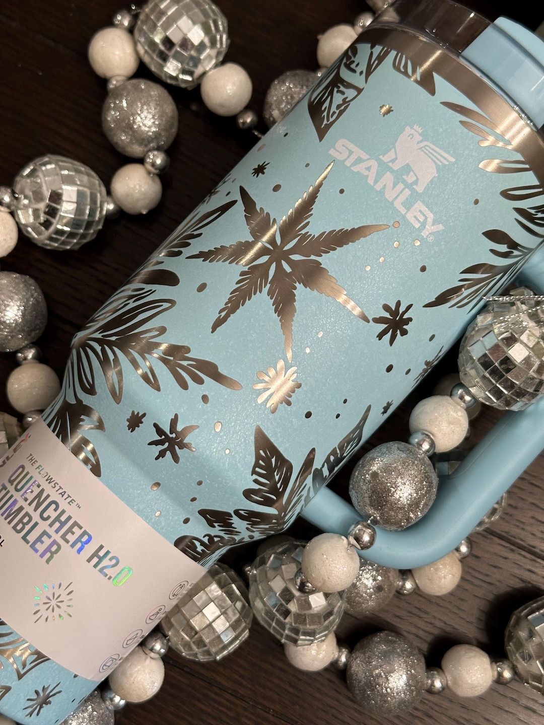 Powder Blue Crush Snowflake Theme Engraved 40 Oz Stanley Tumbler Ready to Ship - Etsy