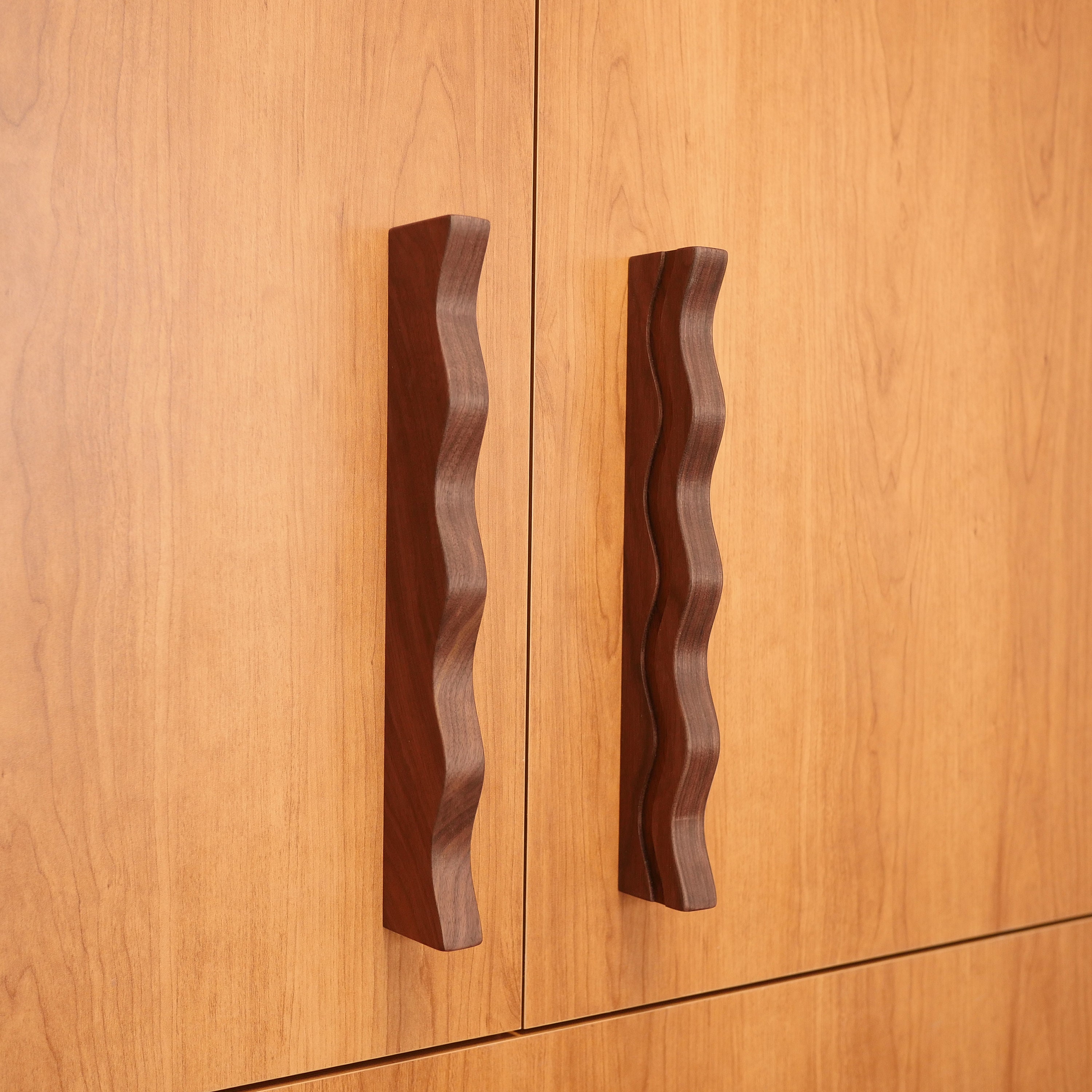 Long Wavy Handle, Mid Century Modern, Walnut Wood, 70', - Etsy