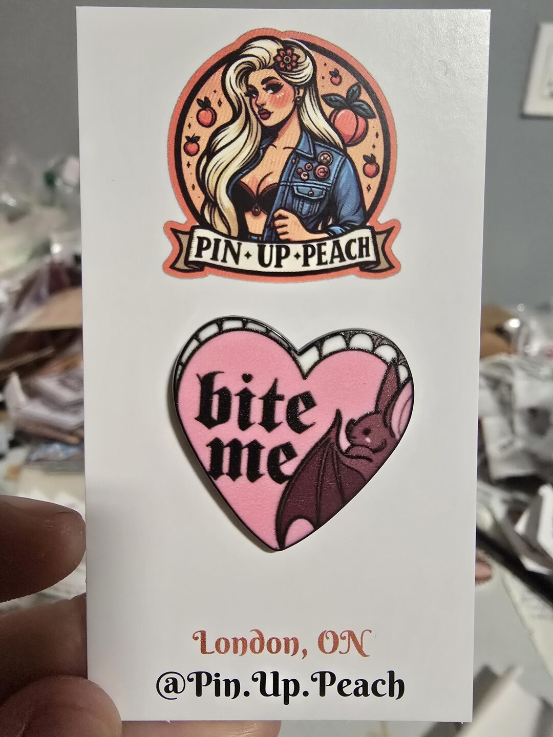 Enamel Pin - Bite Me, Bat, Vampire, Pink, Feminist, Feminism, Pink ...