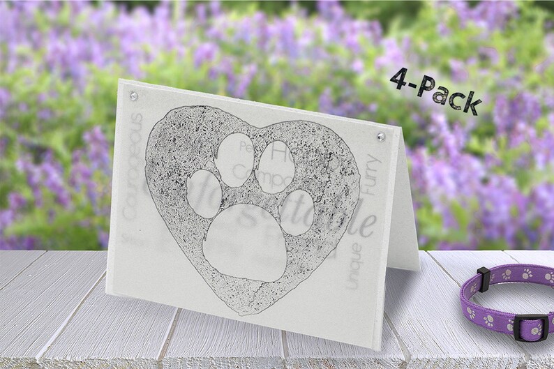 Paw Sympathy Cards Paw Greeting Cards Paw Print Blank Card Pet ...