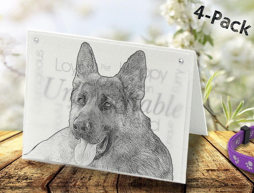 German Shepherd Greeting Card Thank You Pet Note Card All Occasion Pet ...