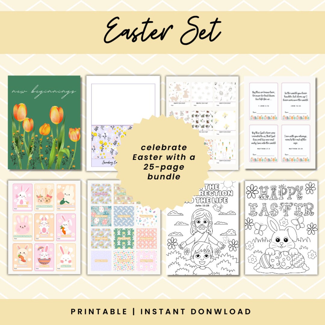 Easter Activities for Kids, Printable Worksheets, Instant Download PDF ...