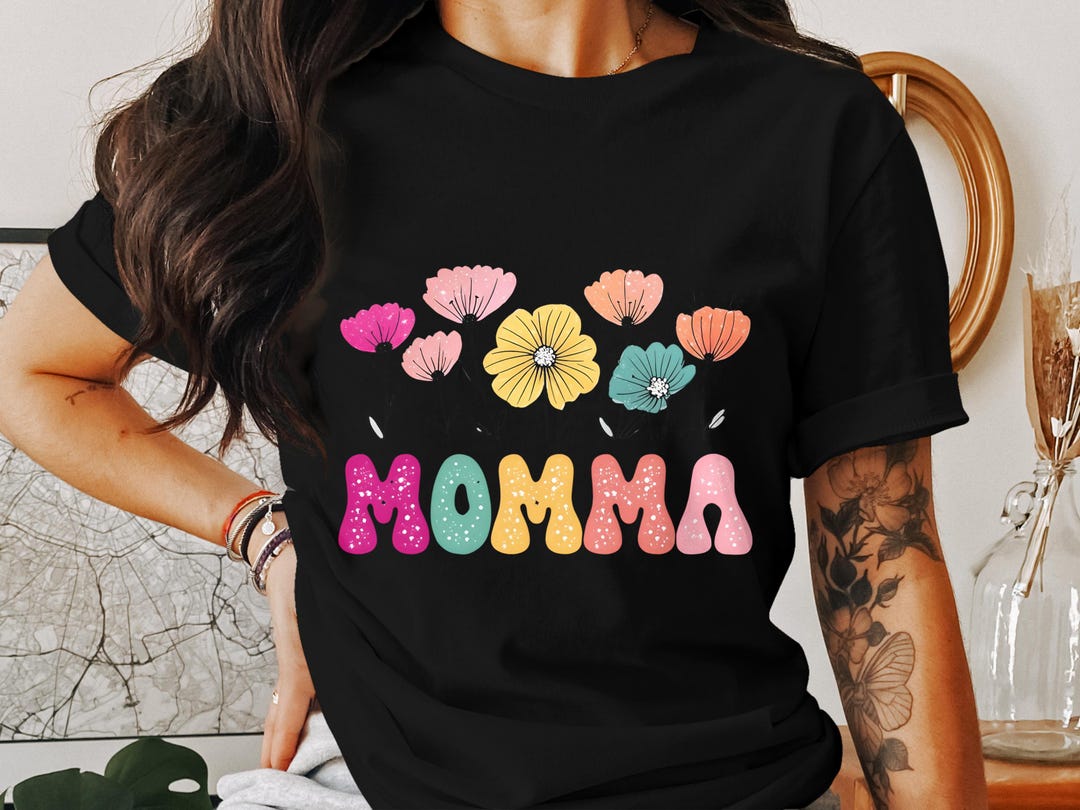 Momma Floral PNG | Hand-drawn Boho Flowers Sublimation | Mother’s Day ...