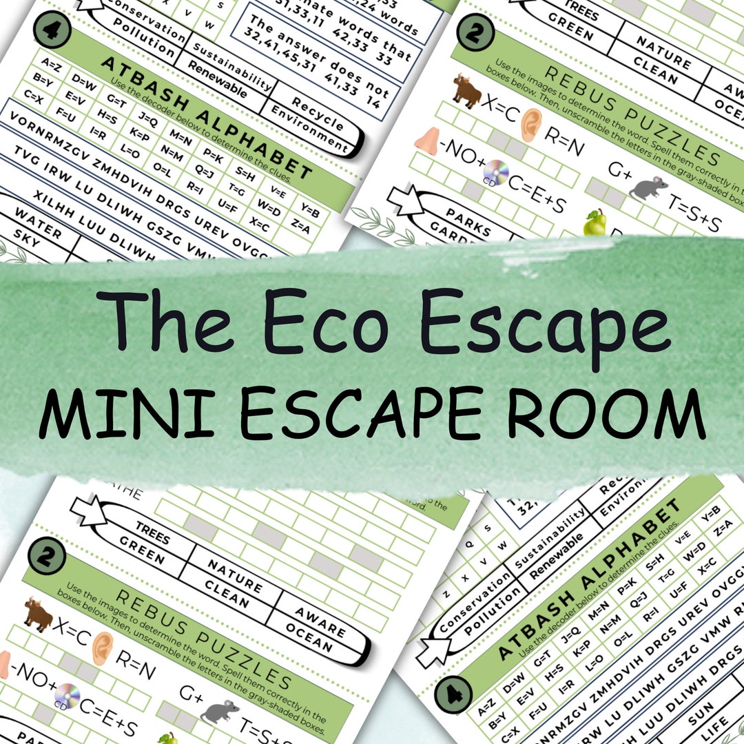 Escape Room Mini Earth Day Escape Room Game for Kids Printable Party ...