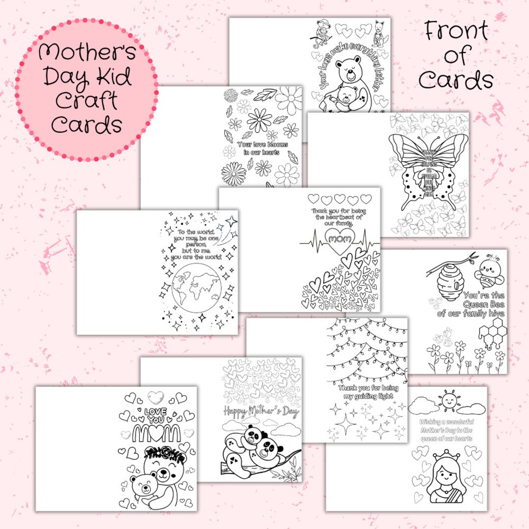 Mother's Day Cards Craft for Kids, Mom Printable Greeting Card, Mother ...