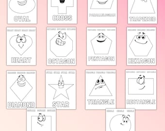 11 Printable Shapes Coloring Pages Worksheets for Kids: Preschool ...